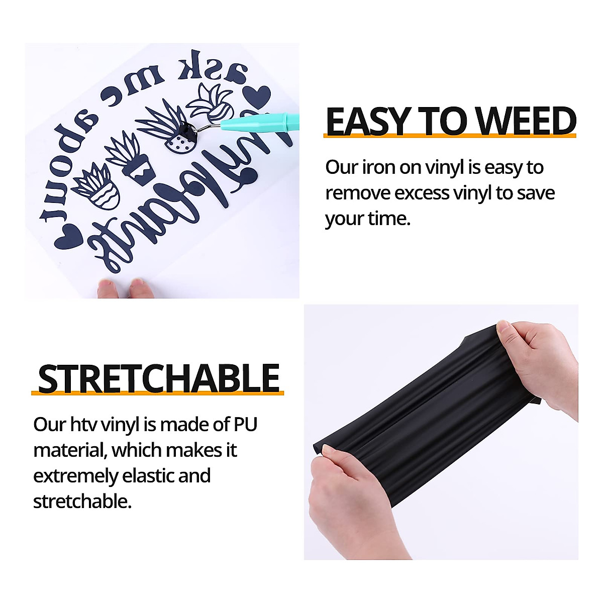 HTV Heat Transfer Vinyl Bundle: 36 Pack 12" x 10" Iron on Vinyl for T-Shirt, 27 Assorted Colors with HTV Accessories Tweezers for Cricut, Silhouette Cameo or Heat Press Machine