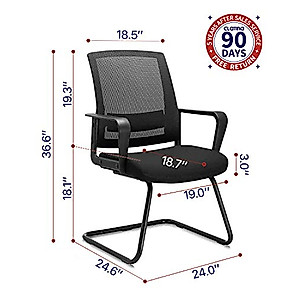 CLATINA Office Guest Chair with Lumbar Support and Mid Back Mesh Space Air Grid Series for Reception Conference Room 4 Pack