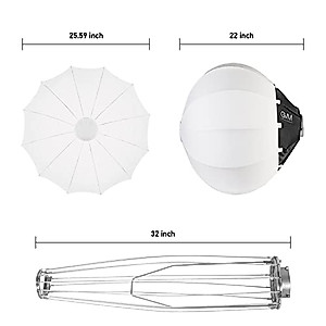 GVM Lantern Softbox Soft Light Modifier, 26inch, Quick-Setup Quick-Folding GVM Light Upgraded for GVM SD80D P80S SD300D SD200D SD200S ST200R ST100R PR150D PR150R and Other Bowens Mount Light