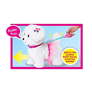 Barbie Walk & Wag Puppy Interactive Feature Plush, Walks, Barks, and Wags Tail Like a Real Dog, Kids Toys for Ages 3 Up by Just Play
