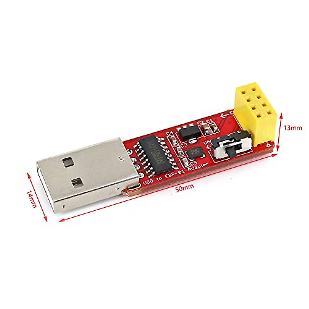 Stemedu USB to ESP8266 ESP-01S ESP-01 Wireless WiFi Transceiver & Programmer CH340G Serial Adapter Module with 4MB Flash, 115200 Baud Rate for IoT Projects