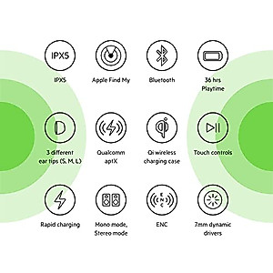 Belkin Wireless Earbuds, SoundForm Freedom True Wireless Bluetooth Earphones with Wireless Charging Case IPX5 Certified Sweat and Water Resistant with Deep Bass for iPhones and Androids - Black