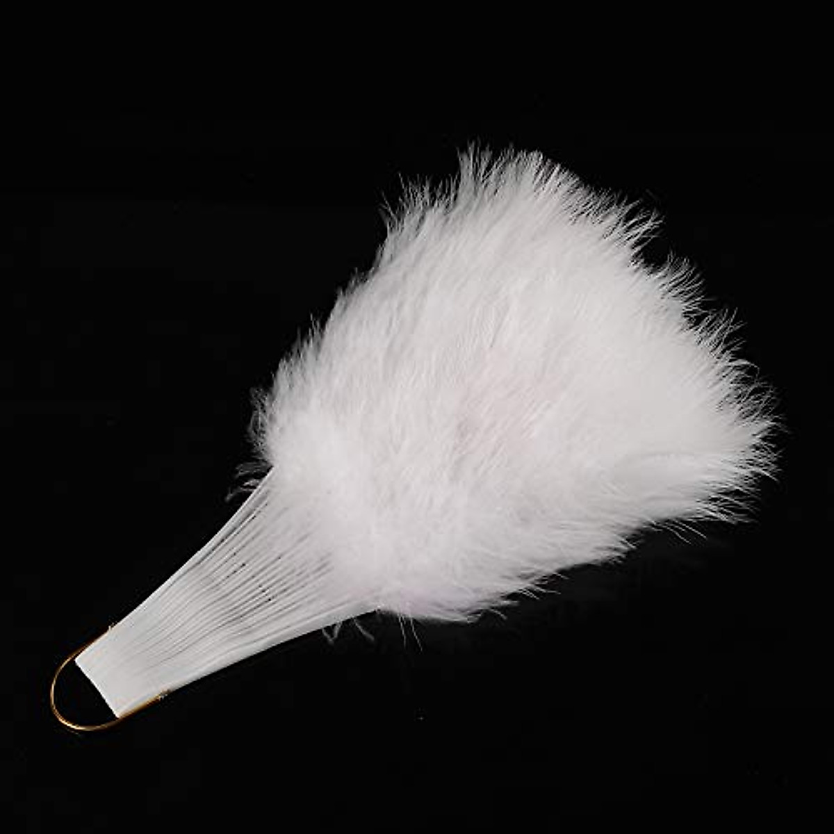 AWAYTR Vintage Marabou Feather Fan - Hand Held Folding Fan Accessories for Halloween Party (White)