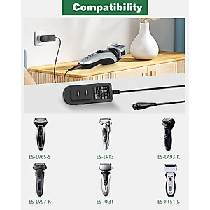 5.4V Power Cord Charger for Panasonico Shaver Arc3 Arc4 Arc5 Shaver Razor, JOVNO Adapter for ES-LV65-S ES-LA93-K ES-RT51-S ES-LA63-S ES-LV95-S RE7-87 RE7-51 RE7-59 RE7-40 RE7-68 RE7-59 Electric Blade