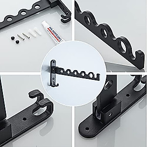 Gnimauhz Small Wall Clothes Rail, Aluminium Foldable Drying Rack Hook 90° Rotation Coat Hanger for Laundry Bathroom Balcony (1ps Black Fixed Seat)