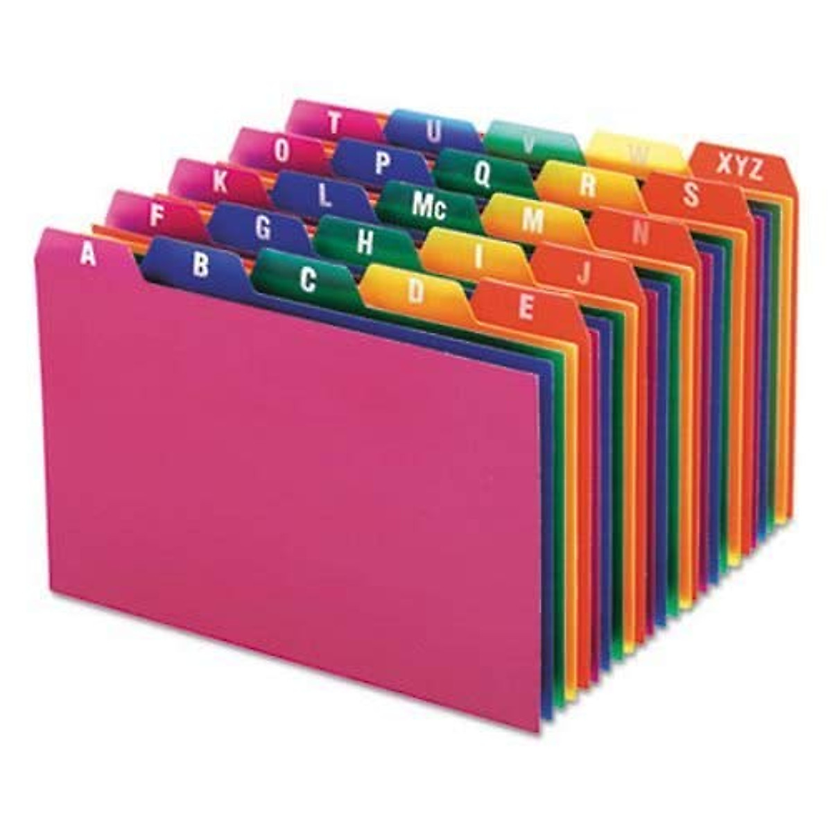 1InTheOffice Index Card Box 3x5 inch, Index Card Holder 3x5 400 Capacity & Index Card Guide Set, A-Z, 1/5 Tab,