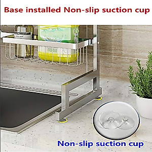 Stainless Steel Dish Drying Rack Over Kitchen Sink, Dishes and Utensils Draining Shelf, Kitchen Storage Countertop Organizer, Utensils Holder, Kitchen Space Saver (For Sink ≤ 36.5 inch)