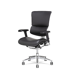 X-Chair X4 High End Executive Chair, Black Leather - Ergonomic Office Seat/Dynamic Variable Lumbar Support/Floating Recline/Stunning Aesthetic/Adjustable/Perfect for Office or Boardroom