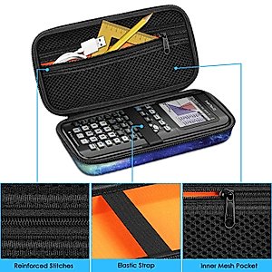 Graphing Calculator Carrying Case for TI-84 Plus CE, Fintie Hard EVA Shockproof Protective Box for TI-84 Plus/TI-83 Plus CE/Casio fx-9750GII (Galaxy)