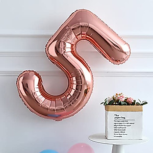 BALONAR 40 inch Jumbo 50th Rose Gold Foil Balloons for Birthday Party Supplies,Anniversary Events Decorations and Graduation Decorations