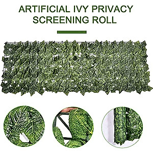 HACSYP Expandable Faux Privacy Fence Artificial Ivy Privacy Fence | Green Plastic Leaf Fence Panels UV Fade Protected Privacy Screening Garden Fence for Balcony Patio (Size : 0.5×1m)