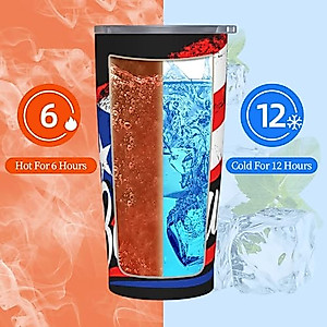 VKKOEWL Puerto Rico Flag Stainless Steel Insulated Tumbler 20 Oz Travel Water Bottle Coffee Mug Drink Cup With Lid Straw