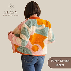 Sensy 100% Recycled Cotton Yarn for Amigurumi Knitting and Crochet, Macrame Yarn, Ideal for Blanket, Throws, Pillow, Baby Dolls Projects 4 Skeins (Baby Blue)