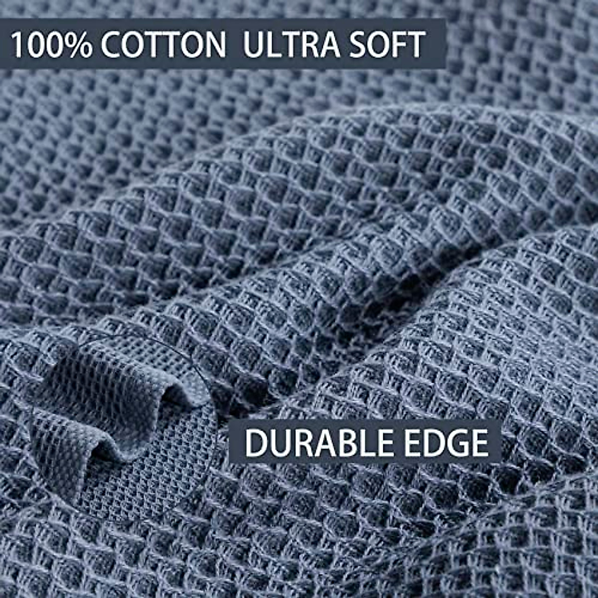 joybest Cotton Kitchen Dish Cloths, 8-Pack Waffle Weave Ultra Soft Absorbent Dish Towels Washcloths Quick Drying Dish Rags, 12x12 Inches, Dark Gray