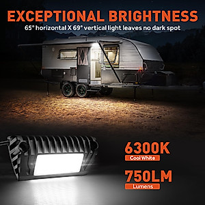 SnowyFox LED RV Porch Light - Aluminum Exterior Utility Light Led Outdoor Trailer Light 12V Lighting Fixture 750 Lumen Replacement Lighting Enclosed Trailer Lights for RVs Trailers Campers