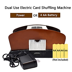 INFIJYON 2-Deck Automatic Card Shuffler,Electric Card Shuffler, US Plug/Battery Operated,for Home & Party Use