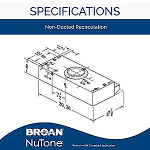 Broan-NuTone Economy 30-inch Under-Cabinet Easy Install Range Hood with 2-Speed Exhaust Fan and Light, 230 Max Blower CFM, Black