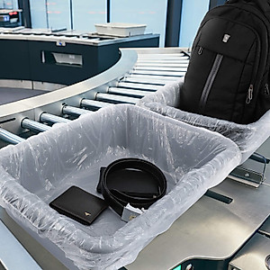 20 Pieces Bin Bags Disposable Safety Protective Film TSA Security Bin Cover for Travelling Airport Safety, Transparent