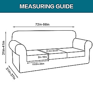 4 Piece Sofa Covers For 3 Cushion Couch Sofa Slipcover Soft Couch Cover For Dogs-Washable Sofa Furniture Covers With 3 Individual Cushion Covers, Feature Thick Jacquard Fabric (3 Cushion Sofa, Taupe)