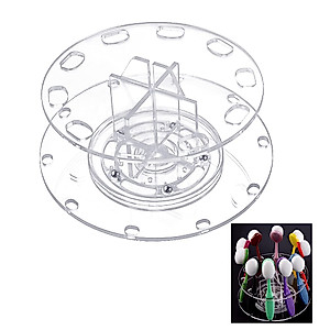 Yoseng 10 Hole Drying Rack Storage Display Bracket Shelf Holder Specifically Design for Oval ink blending brushes，spinning storage caddy（Transparent color）