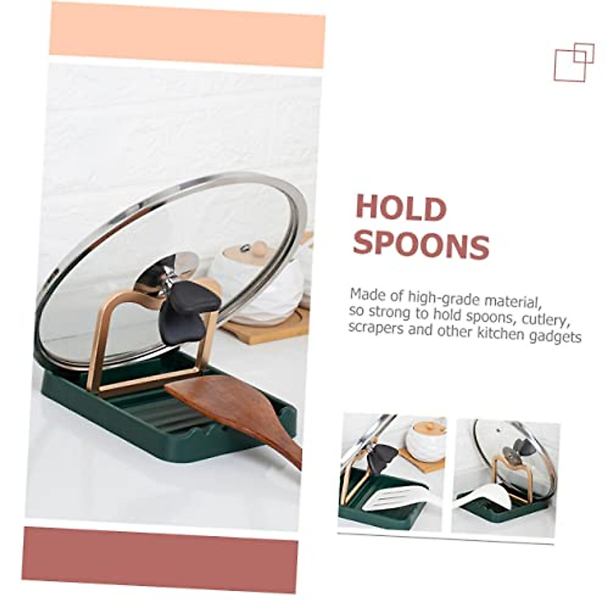 Angoily 2pcs Collapsible Shelf Pan Lid Holder Spoon Rest Holder Spoon Rest Kitchen Counter Pan Lid Rack Pot Lid Organizer Silicone Spoons Spatula Holder Plastic Kitchen Rack Storage