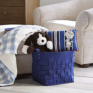 ED Ellen DeGeneres Doodle Dog - Woven Felt Storage Bin with Handles, Navy, Navy