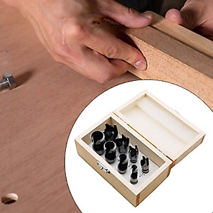 8pcs Wood Plug Cutter Cork Drill Straight And Tapered Taper 5/8" 1/2" 3/8" 1/4" Woodworking Cutting Tool