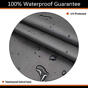 Fire Pit Cover - Waterproof 600D Heavy Duty Round Patio Fire Bowl Cover Black (Round - 44”D x 24”H)