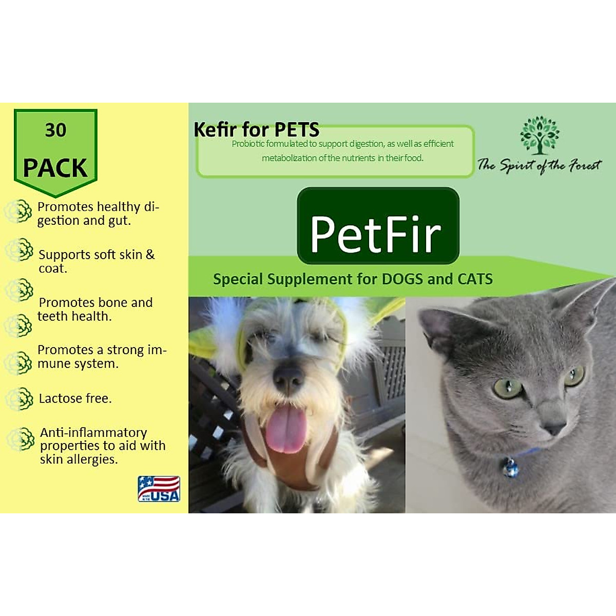 Petfir Pack Kefir for Dogs and Cats Supplement Pets probiotic dog advanced probiotic formula for dog (50 gr)