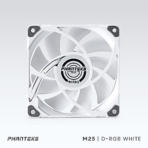Phanteks (PH-F120SK_DRGB_PWM_WT01_3P) SK120 DRGB PWM FAN 3Pack – 3X 120mm fan, high airflow nine-blade design, DRGB Lighting, rubber dampening washers - White 