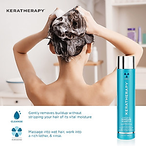 Keratherapy Keratin Infused Moisture Shampoo, 10.1 fl. oz., 300 ml - Anti Frizz Moisture Shampoo for Oily Scalp and Dry Ends - Kerabond Technology, Aloe Vera, & Willow Bark