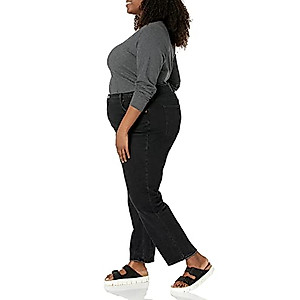 Amazon Essentials Women's Slim-Fit Layering Long Sleeve Knit Rib V-Neck (Available in Plus Size), Pack of 2, Black/Charcoal Heather, Small