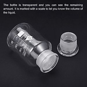 PATIKIL 250mL Reagent Media Bottle, 1Pcs Round Graduated Glass Storage Bottle with Clear Cap for Chemistry Lab Universities Home, Clear