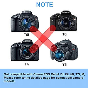 Kimaru ACK-E10 DR-E10 DC Coupler LP-E10 Dummy Battery AC Power Adapter Kit for Canon EOS Rebel T3 T5 T6 T7 1100D 1200D 1300D 1500D 2000D,Kiss X50 X70 X80 X90 Cameras.