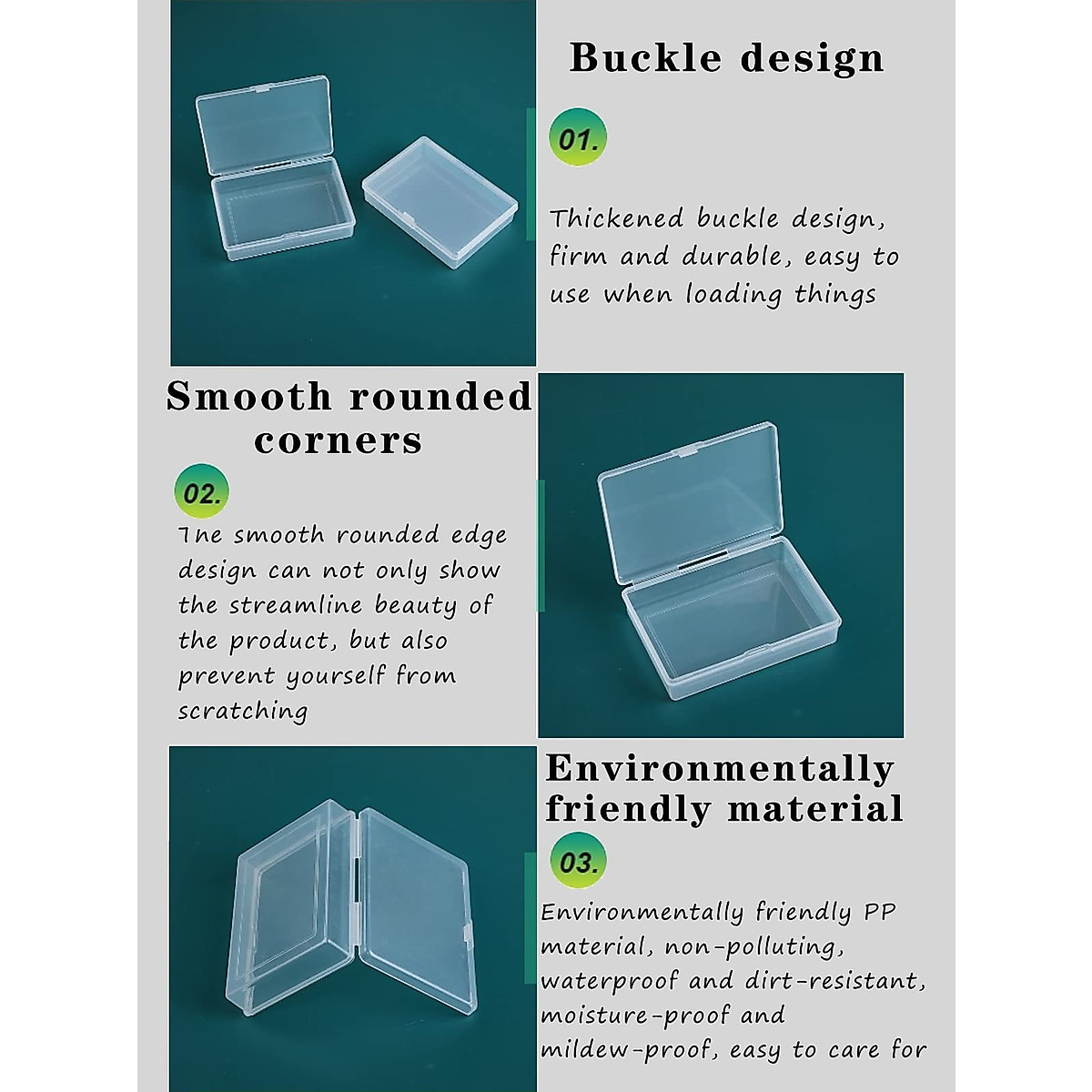 10Pcs Clear Plastic Playing Card Boxes Snaps Closed Poker Gaming Playing Card Deck Cases Holder Plastic Storage Box Clear Trading Card Box Plastic Card Storage Organizer for Bank Business Card (10Pcs)