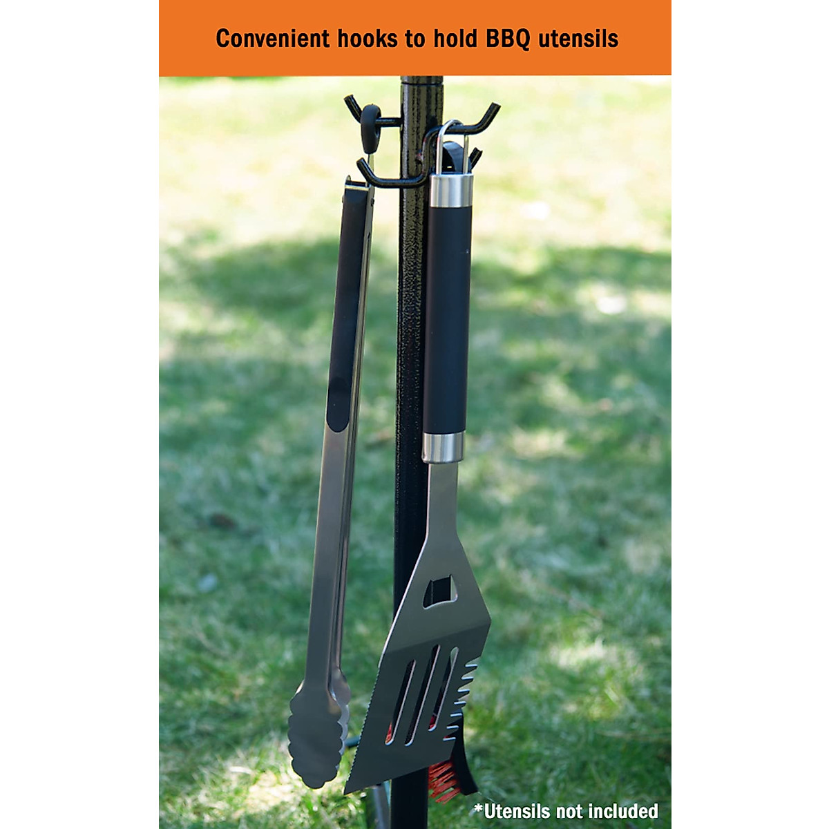 Authentik BuzzyGrill Camping Grill Features Stainless Steel Grate and Includes Cast Iron Cookware Hook Attachment