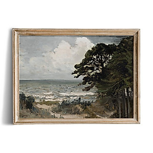 Farmhouse Still Life Picture Living Room - Abstract Coastal Seascape Beach Oil Painting - 11 x 14 Art Print- Rustic Vintage Decor for Bedroom - Art Deco Wall Art for Kitchen - Antique French Poster