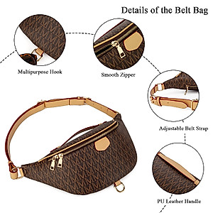 Casual Travel Daypack for Women Sling Chest Backpack Fashion Waist Belt Pack Bags Crossbody Pouch Money Shoulder Purse (Deep-Brown)