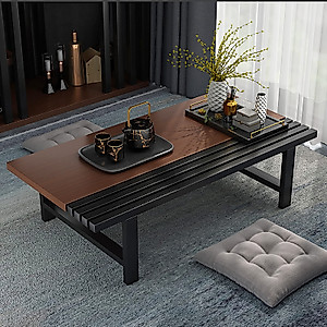 Japanese Floor Table,Wood Coffee Table Tea Table Low Table for Sitting On The Floor,Rustic Kotatsu Table Dining Table Tatami Table Floor Table(23.6x11.8x9.8inche, Brown)