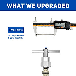 Welvzen Stainless Steel Core Cartridge Puller for 1222, 1225 & 1200, Shower Replacement Cartridge Removal Tool for 104421 with SUS304 Retainer Clip