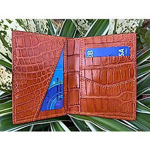 Vietnam Double side Brown Crocodile Alligator leather skin Credit Cardholder, leather credit cardcase, leather creditcard cover