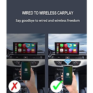 HAYALI Wireless CarPlay Adapter, 3.0 Car Play Wireless Adapter Compatible with Factory Wired CarPlay Cars, Wired to Wireless CarPlay Dongle for iOS 10-15, Plug and Play Syncing with iPhone 6 and Up