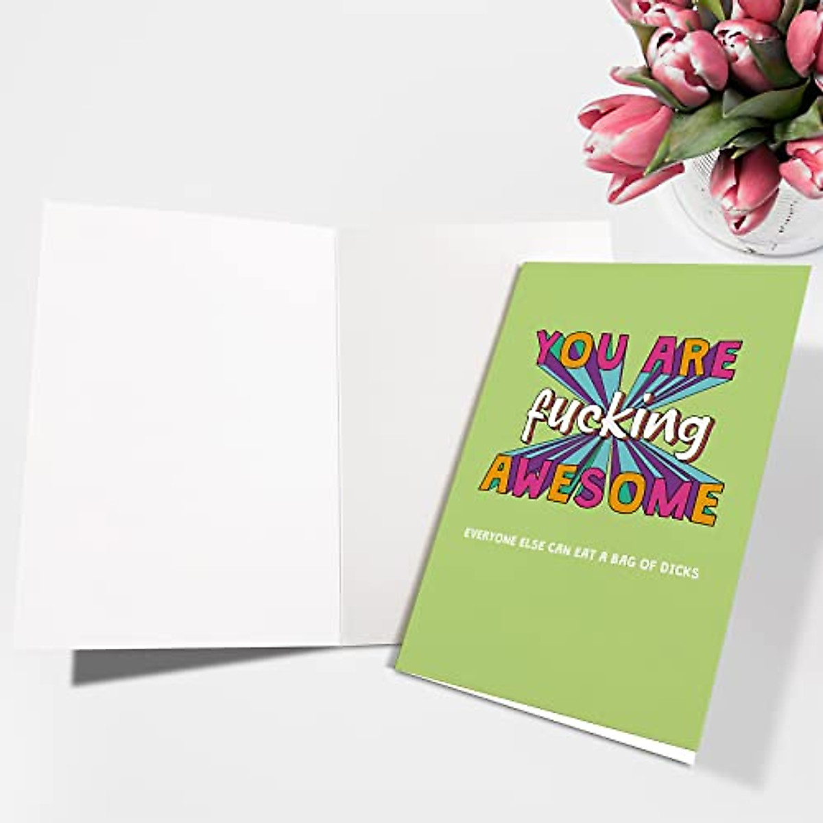 Funny Friendship Greeting Card, Rude Birthday Greeting Card for Friend Brother, Sarcastic, You’re Fucking Awesome