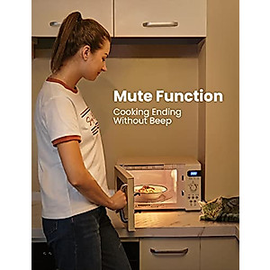 COMFEE' Retro Small Microwave Oven With Compact Size, 9 Preset Menus, Position-Memory Turntable, Mute Function, Countertop Microwave Perfect For Small Spaces, 0.7 Cu Ft/700W, Cream, AM720C2RA-A