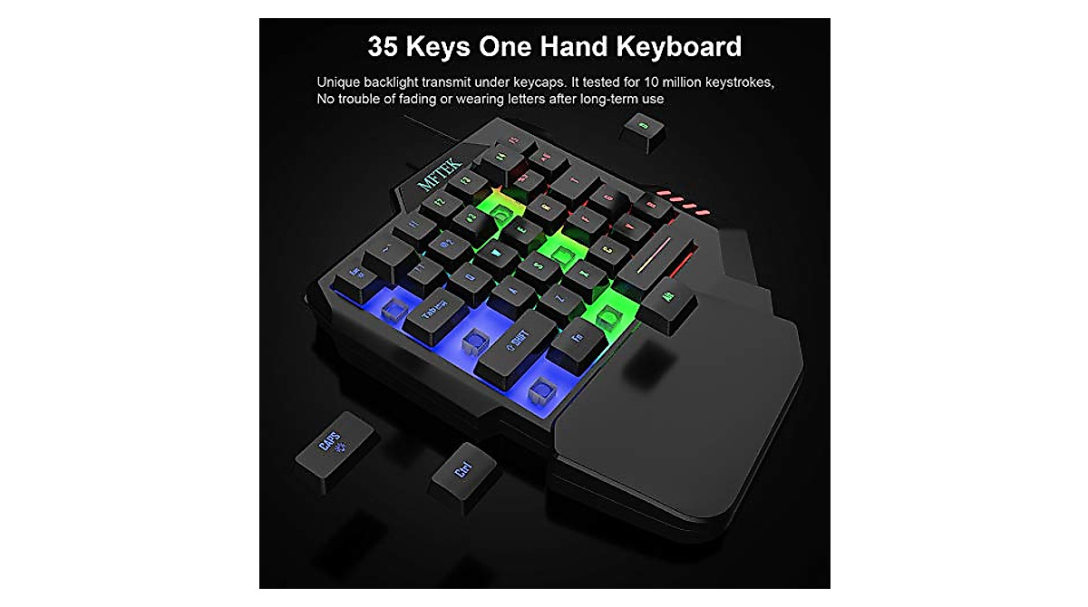 MFTEK One Hand Gaming Keyboard & Mouse Combo – RGB Gaming