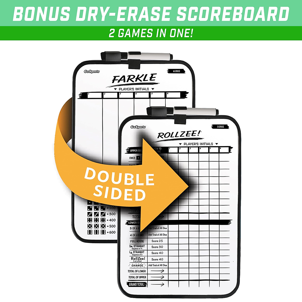 GoSports Giant 3.5 Inch Red Foam Playing Dice Set with Scoreboard (Includes 6 Dice, Dry-Erase Scoreboard and Carrying Case)