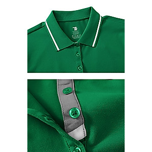 YSENTO Women Tennis Dress Polo Shirts Short Sleeve UPF 50+ Activewear Athletic Golf Dresses Green Size L