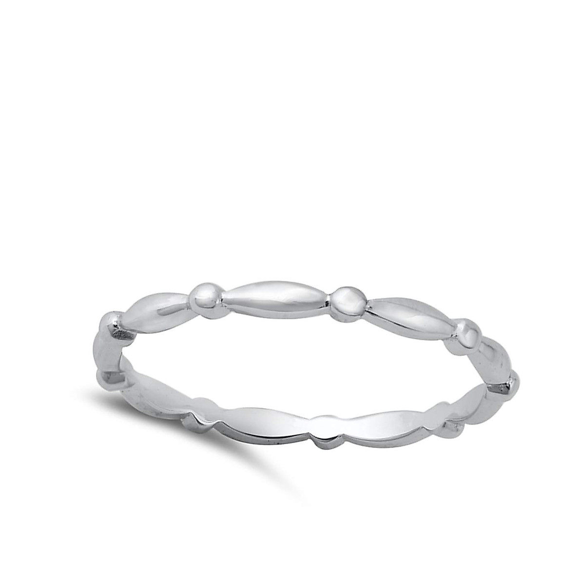 Simple High Polish Stacking Ring New .925 Sterling Silver Band Size 7