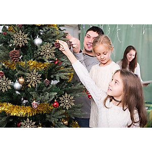 Christmas Traditions 4 inch Gold Glittered Snowflake Ornaments (Set of 28) Hanging Tree Decorations (Gold)