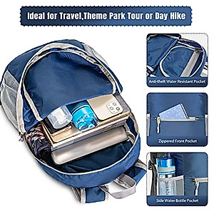 ZOMAKE Ultra Lightweight Hiking Backpack 20L - Water Resistant Small Backpack Packable Daypack for Women Men(Navy Blue)